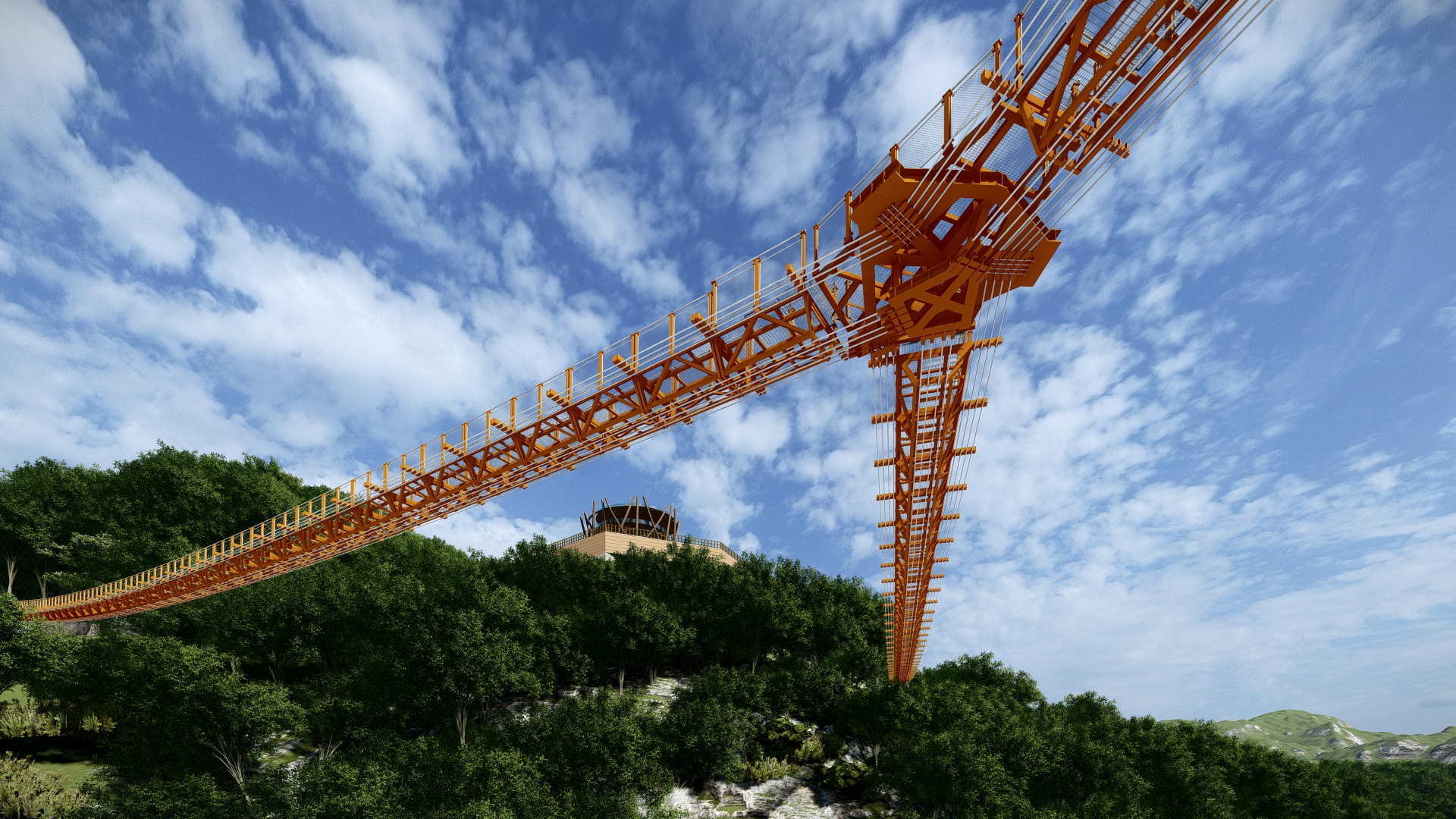 HANTAN RIVER UNDERCURVED SUSPENSION BRIDGE - CABLEBRIDGE
